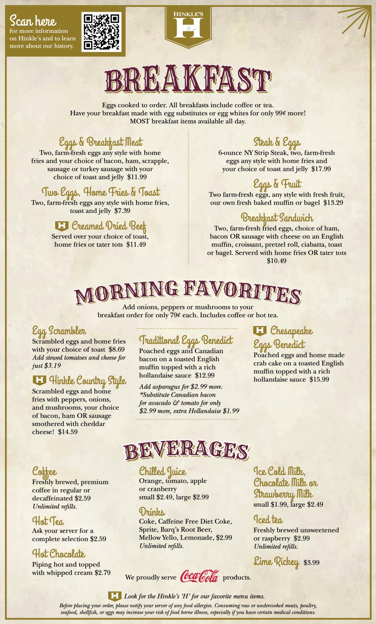 Menu - Hinkle's Restaurant